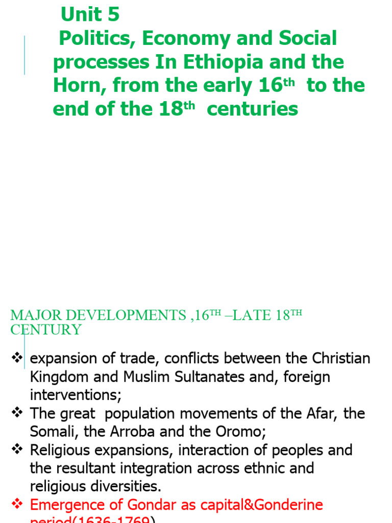 Unit 5 Hist PPT Hist of Eth and The Horn | Download Free PDF | Ethiopia