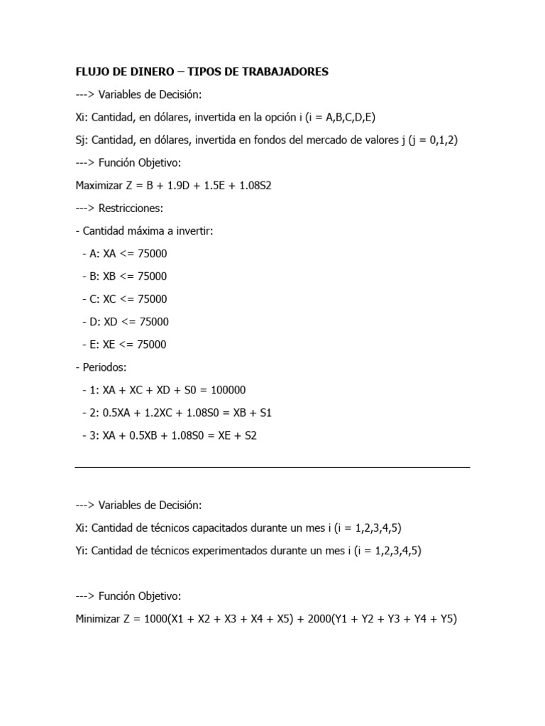 Ejercicios IO1 - PC1 (Difíciles) | PDF | Paleontología económica | Líquidos