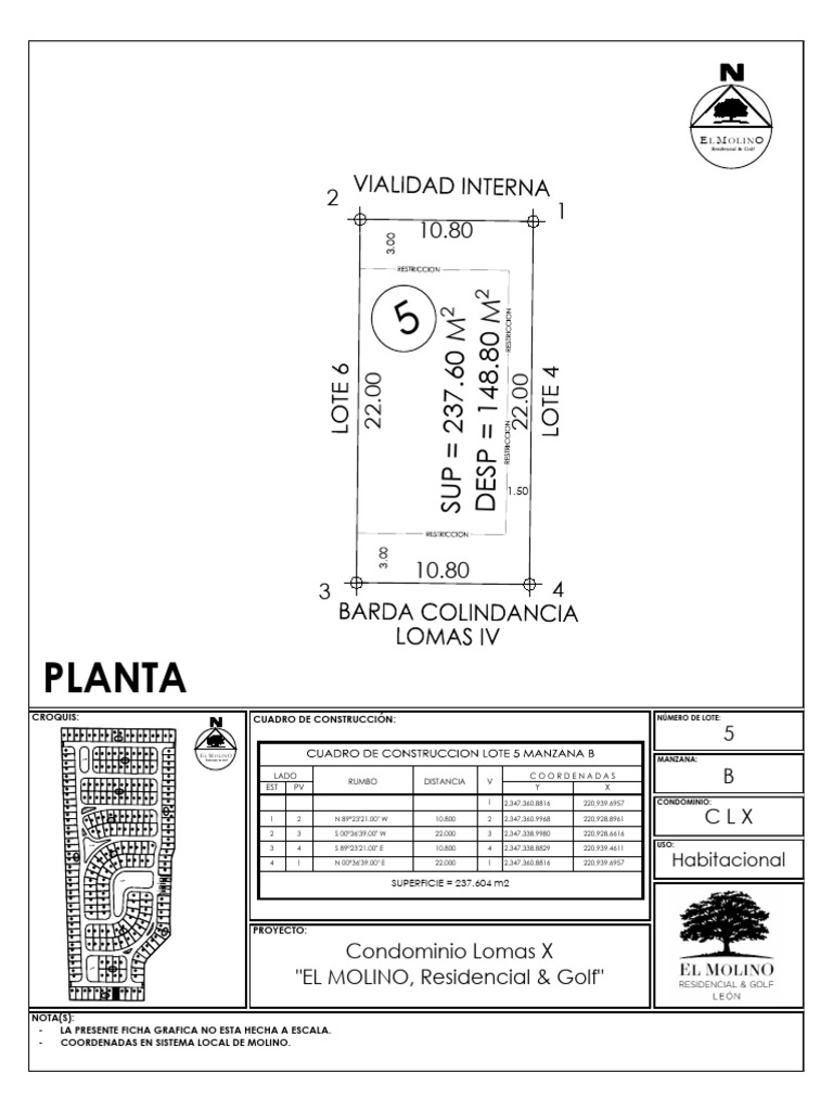 Lote 5 Manzana B Lomas X | PDF
