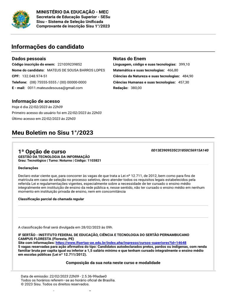 Sisu Sistema De Seleção Unificada Pdf