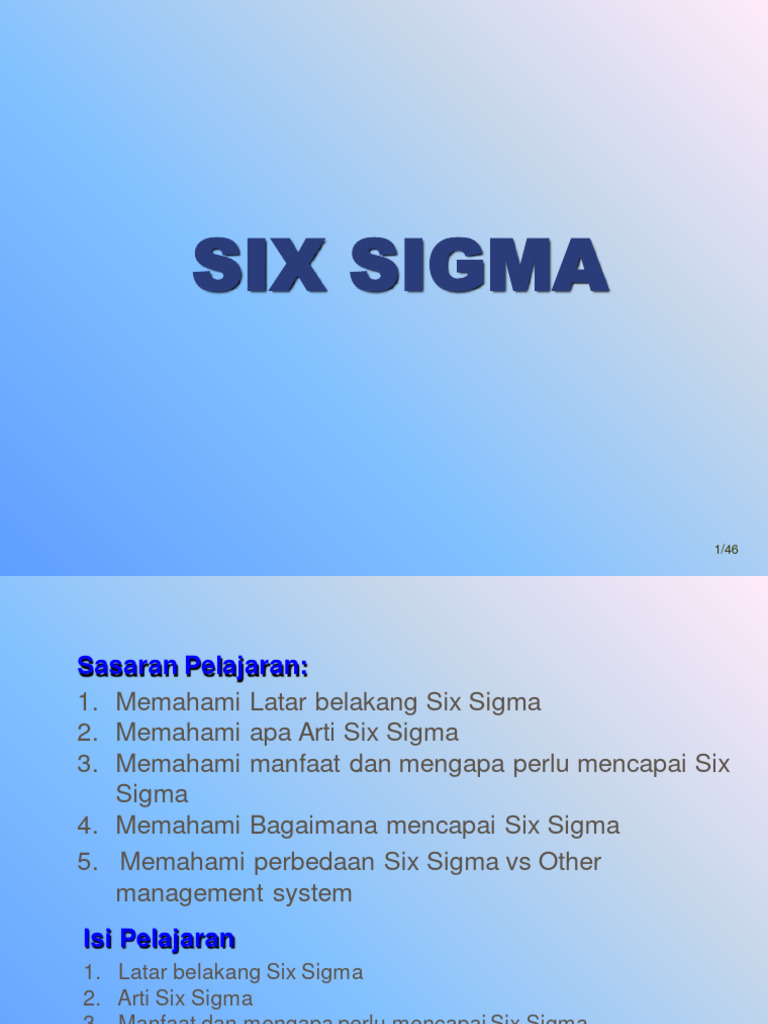 Six Sigma | PDF
