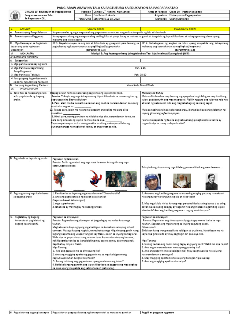 Q1 Esp 10 Dll-Week 3 | PDF