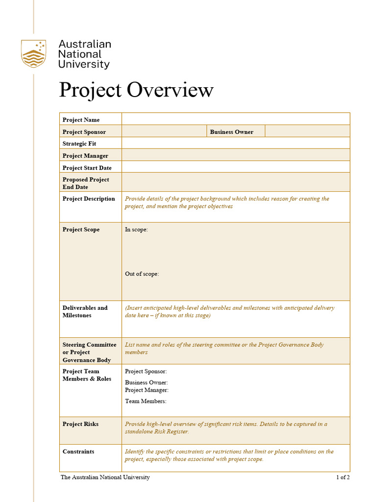 Project Overview V1.0 | PDF
