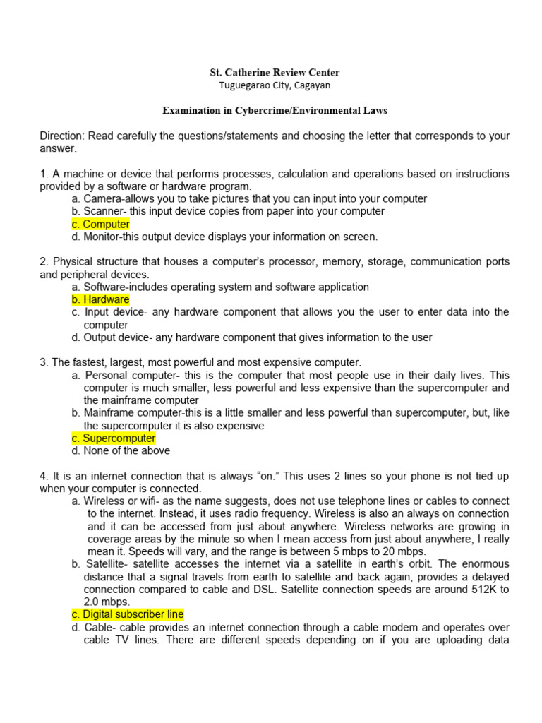 Cybercrime & Environmental Law Exam | PDF | Cybercrime | Malware
