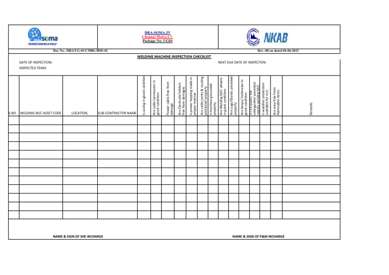 CP 18 Welding Checklist | PDF | Electric Heating | Welding