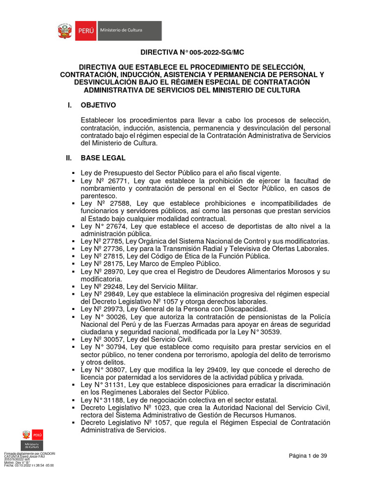 RSG 151-2022-SG-MC - Anexo PDF | PDF | Gestión de recursos humanos ...