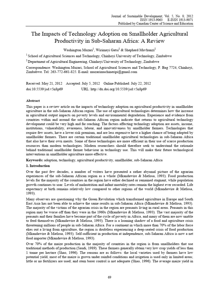 The Impacts of Technology Adoption On SM | PDF | Agriculture | Plant ...