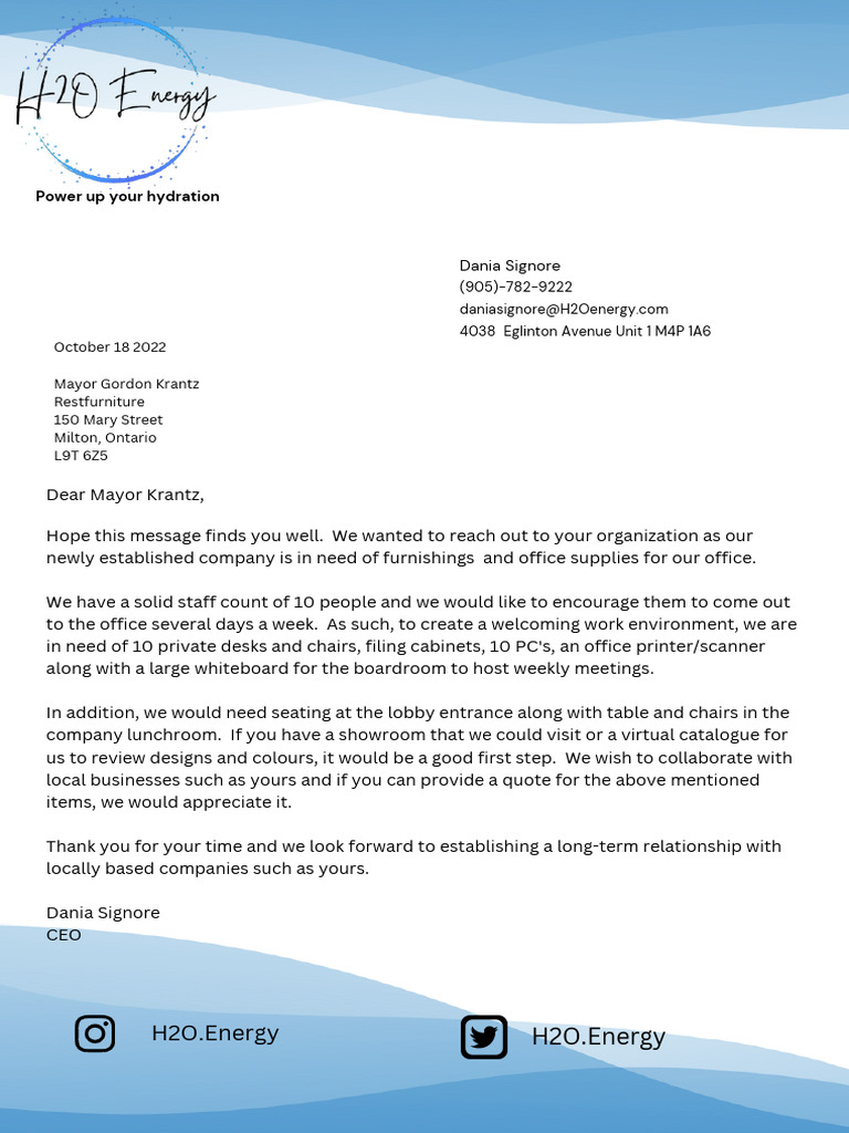 Blue Gradient Company Letterhead | PDF