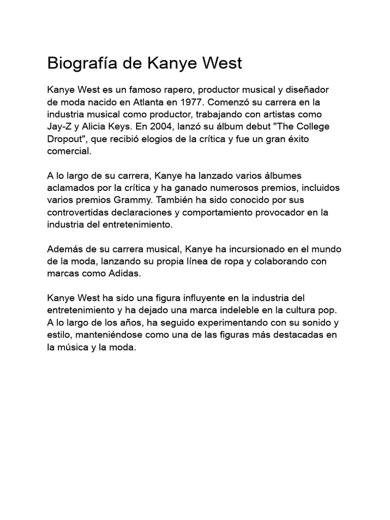 Biografia de Kanye West | PDF