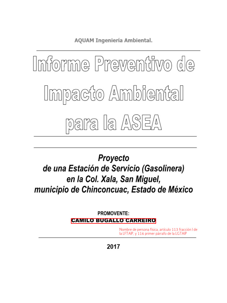 Informe de Impacto Ambiental Asea | PDF | Estación de servicio | Gasolina