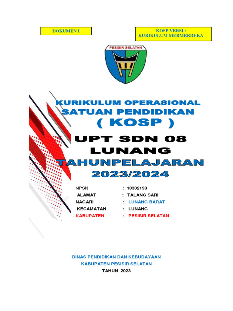 Dokumen Kosp SD 08 Lunang 2023 2024 Ok | PDF