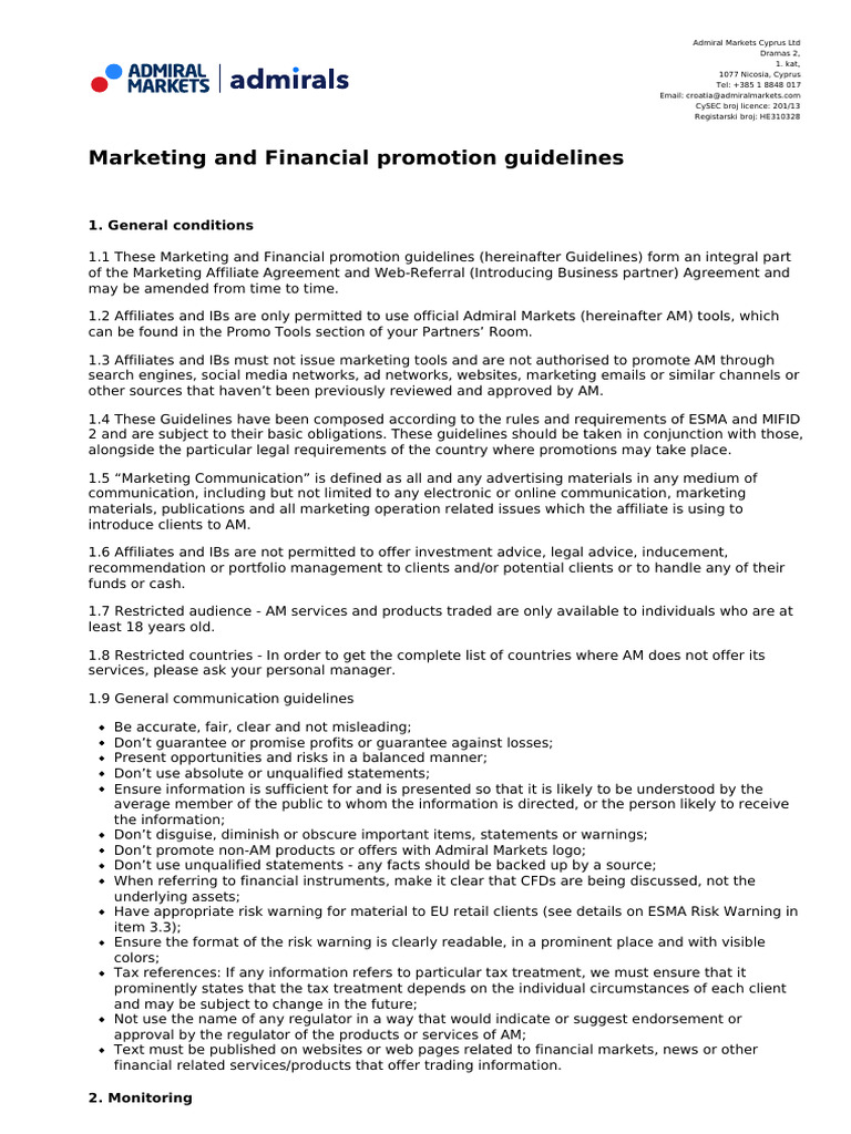 Marketing and Financial Promotion Guidelines | PDF | Contract For ...