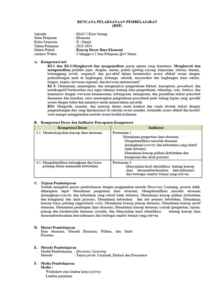 1a RPP Moderasi Beragama | PDF