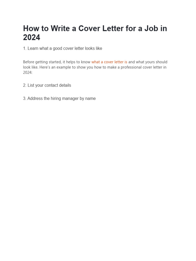 2024 Job Cover Letter Guide | PDF | Career & Growth