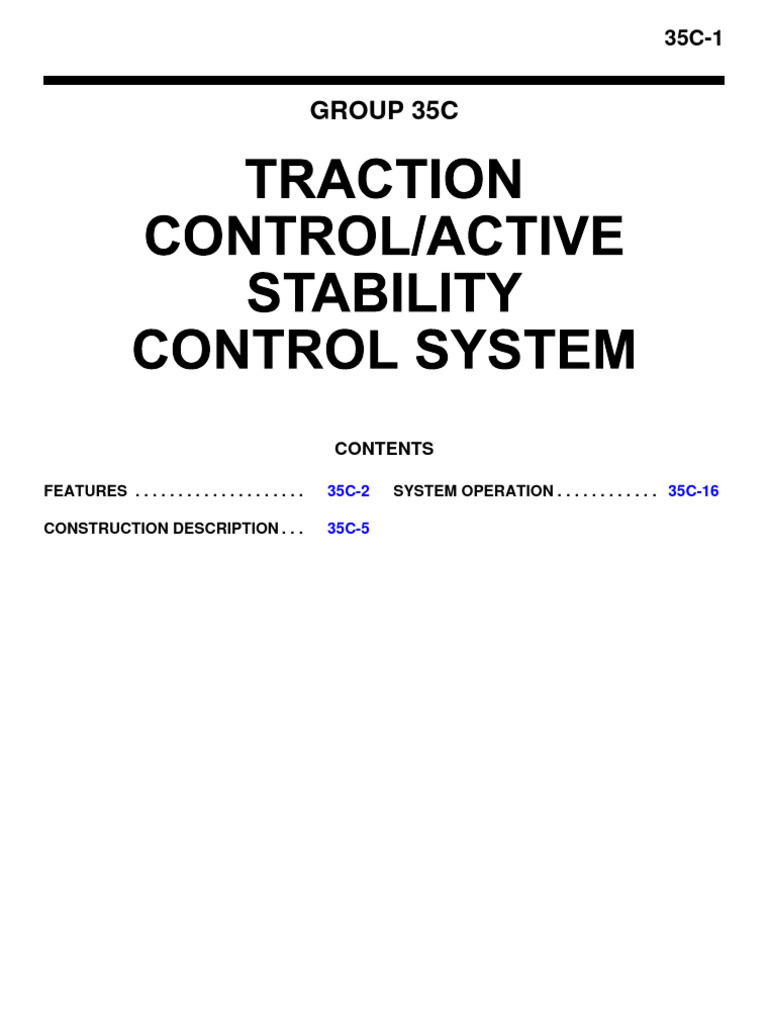 35C Traction Control, Active Stability Control System | PDF | Anti Lock ...