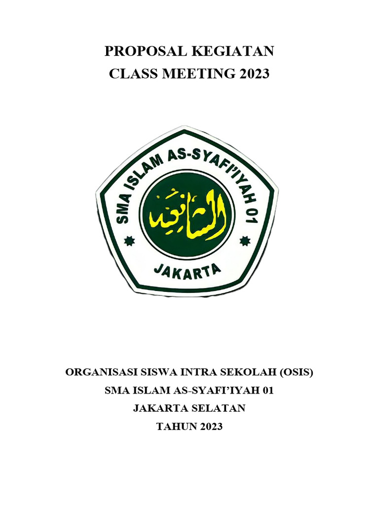 Proposal Classmeet Osis 2023 | PDF
