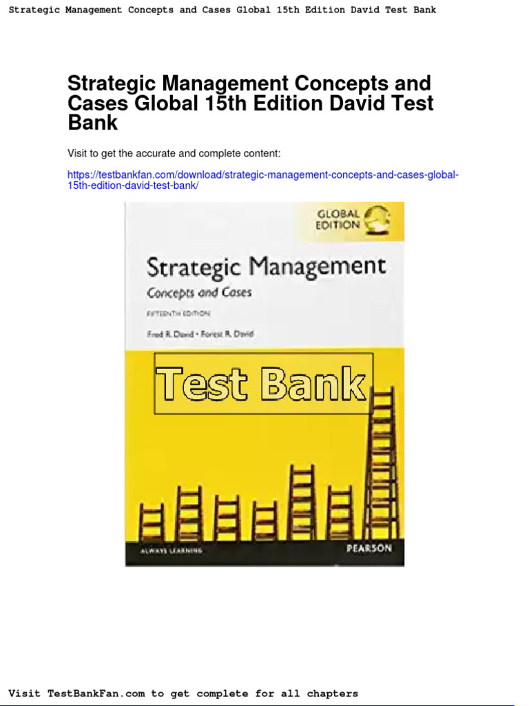 Dwnload Full Strategic Management Concepts and Cases Global 15th ... Dwnload Full Strategic Management Concepts and Cases Global 15th ...