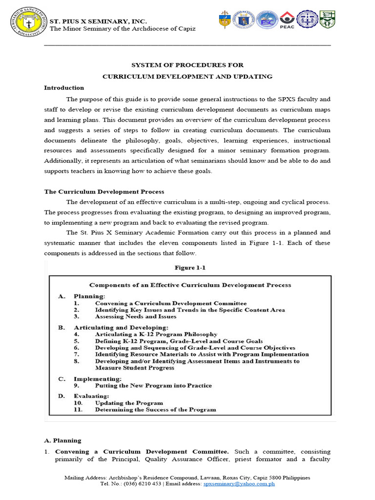 System of Procedures For Curriculum Development, Updating, and ...