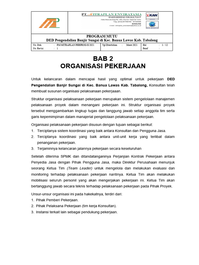BAB 2 Organisasi Pekerjaan R.2 | PDF