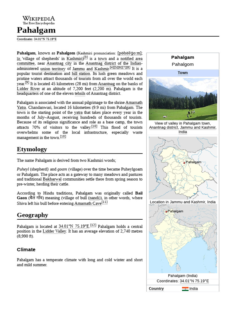 Pahalgam | PDF