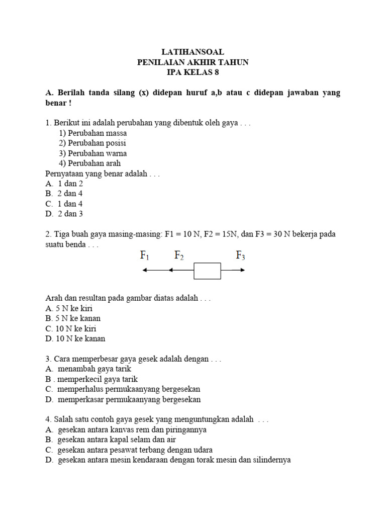 Latihan Soal Ukk Ipa Kelas 8 SMP K13 | PDF