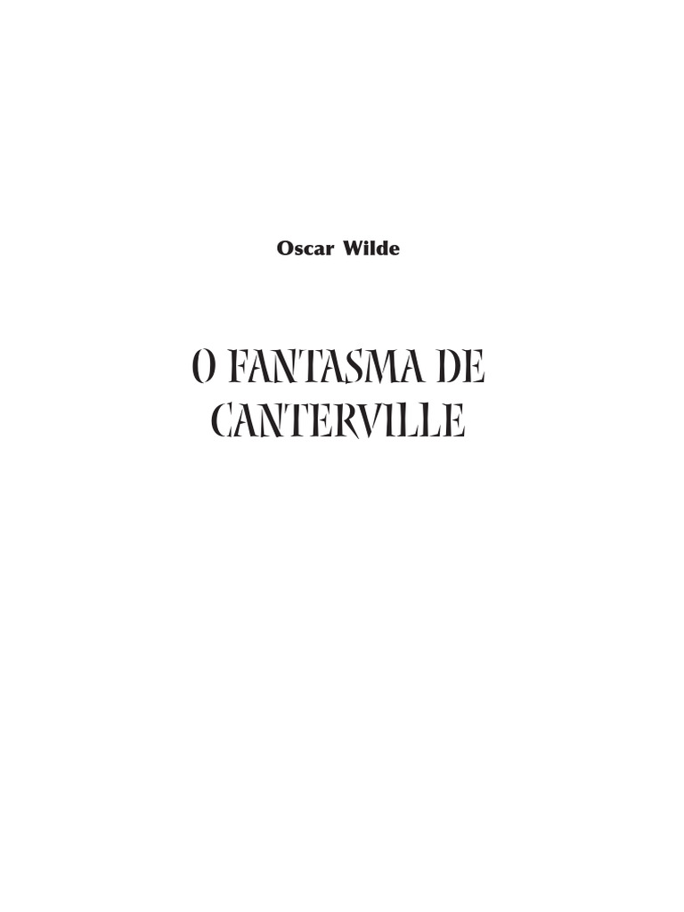 O Fantasma de Canterville Autor Oscar Wilde | PDF | Família | Castelo