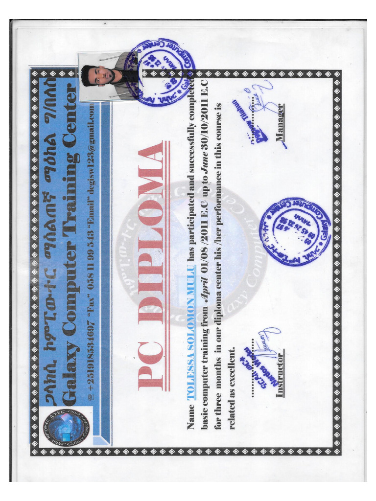 Basic Computer Skill Certifcate | PDF