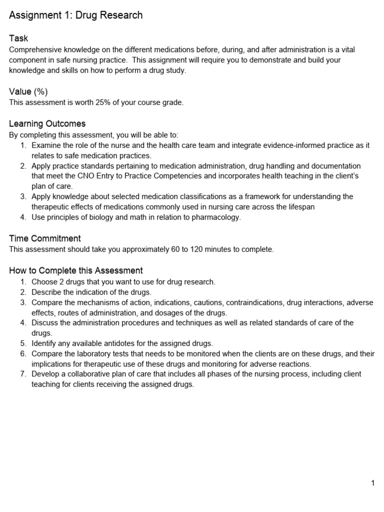 Nursing Medication Study Guide | PDF | Nursing | Rubric (Academic)