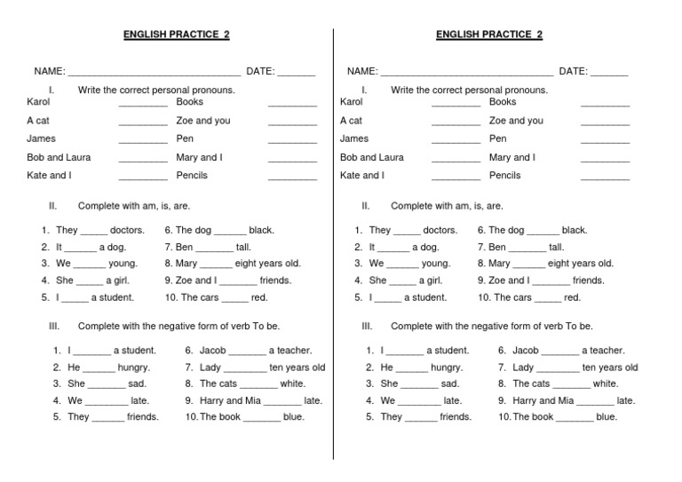 English Practice 2 - Primaria | PDF