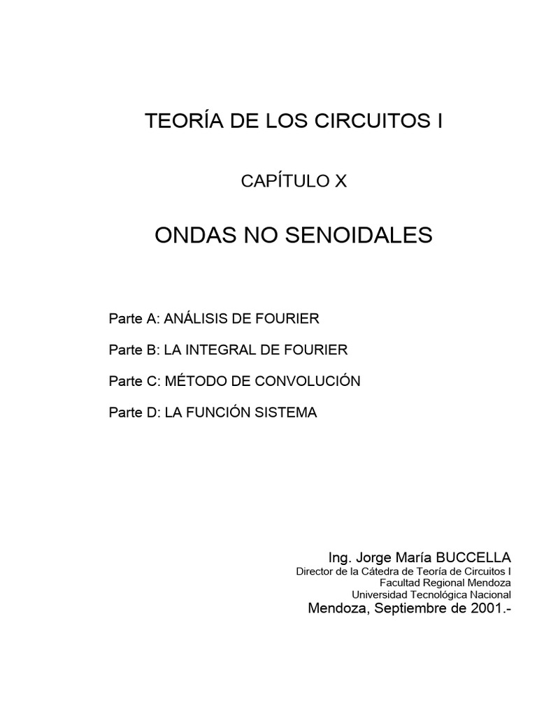Teoría de Los Circuitos I - Cap. 10 | PDF | Transformada de Fourier | Circunvolución