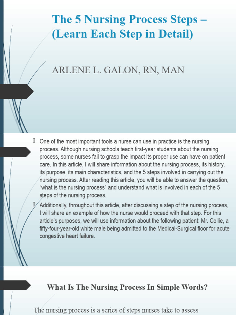 The 5 Nursing Process Steps | PDF | Nursing | Electronic Health Record