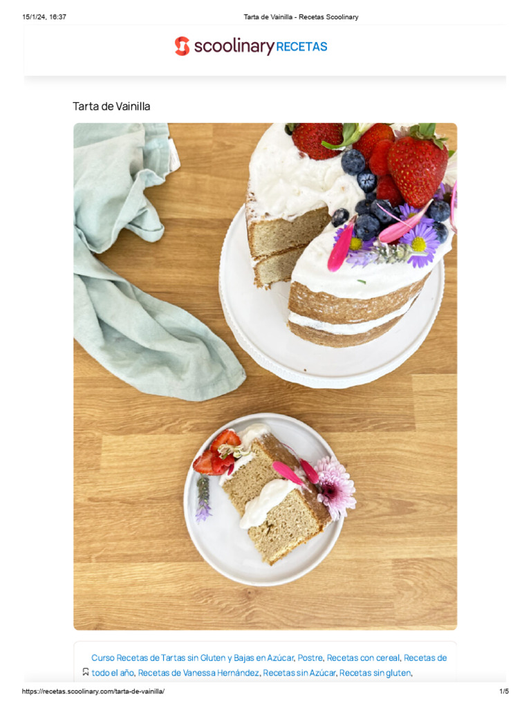Tarta de Vainilla - Recetas Scoolinary | PDF | Postres | Merengue