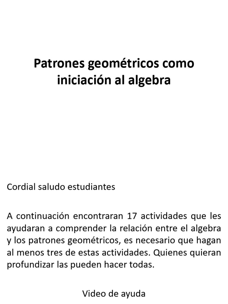 Patrones Geométricos Como Iniciación Al Algebra | PDF | Loseta