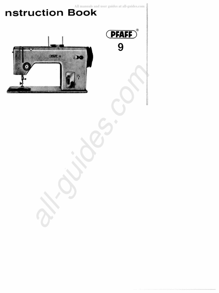 Pfaff 9 Sewing Machine Instruction Manual | PDF | Sewing | Seam (Sewing)