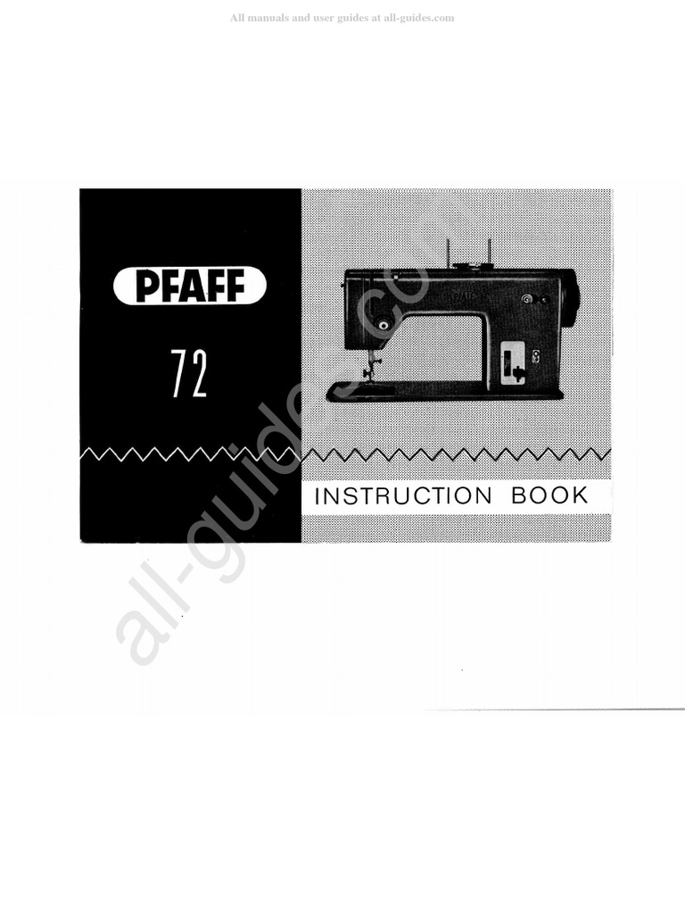 Pfaff 72 Sewing Machine Instruction Manual | PDF | Seam (Sewing) | Sewing