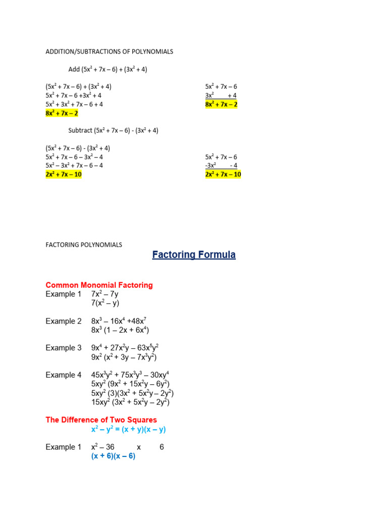 Polynomials And Polynomial Equation Pdf Factorization Zero Of A
