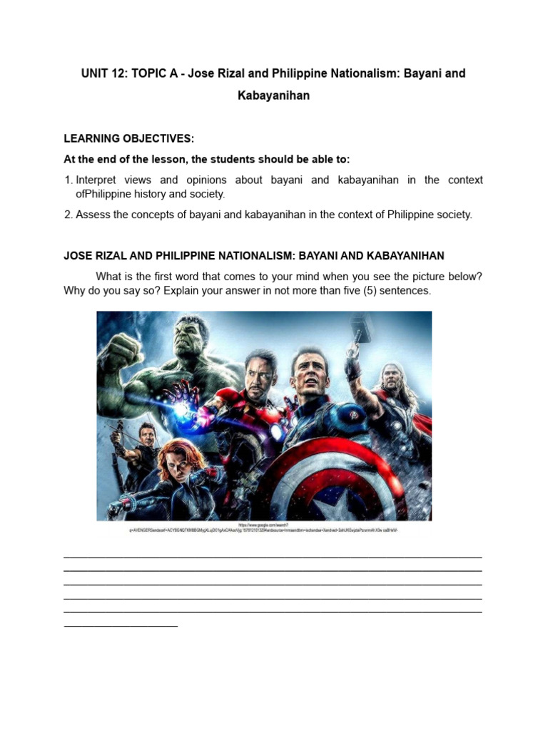 Unit 12 Rizal Topic A | PDF | Philippines