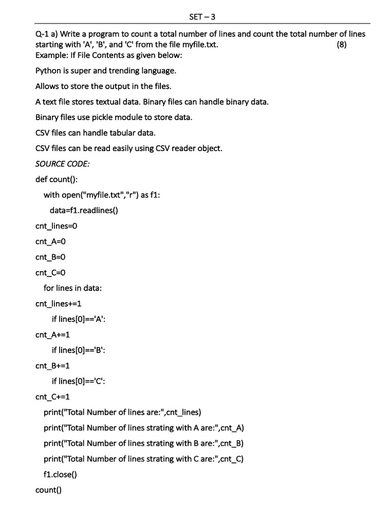 Set 3 | PDF | Comma Separated Values | Software Engineering