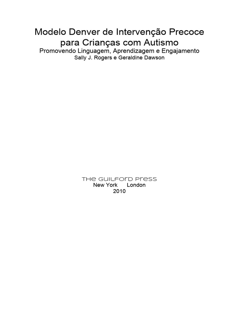 Modelo Denver de IntervenÃ Ã o Precoce - InÃ Cio | PDF | Espectro do autismo | Aprendizado