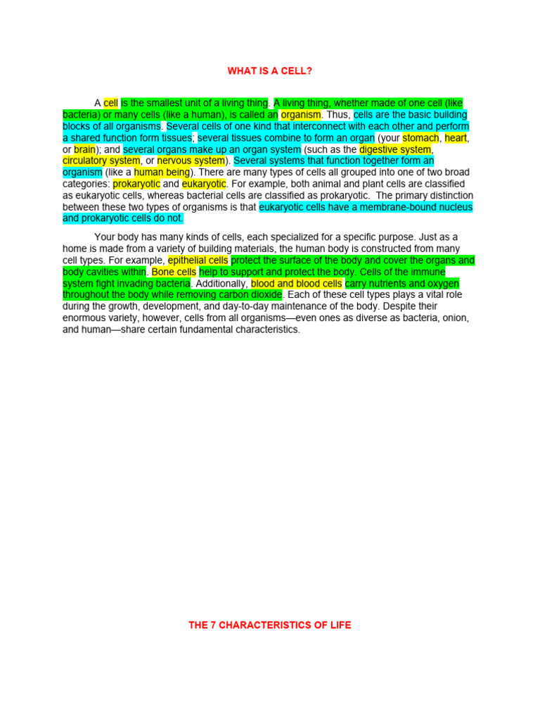 Gen Bio - Cells | PDF | Epithelium | Endoplasmic Reticulum