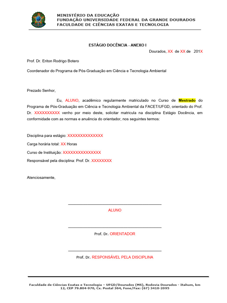 Estagio-Docencia-MCTA 2 | PDF | Pós-graduação | Ensino Superior