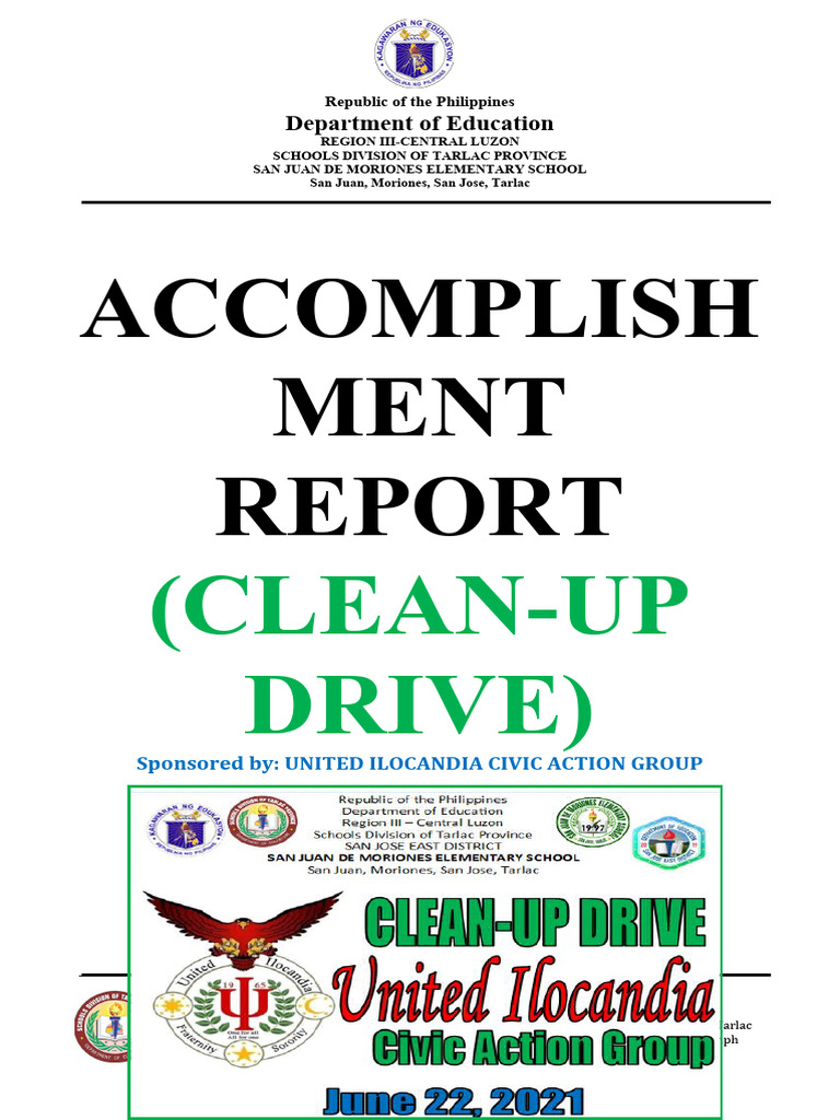 Accomplishment Report Clean Up Drive | PDF | Natural Environment
