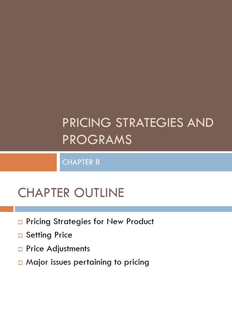 MKT646 CHAPTER 9 (Pricing Strategies - Programs) | PDF | Pricing | Demand