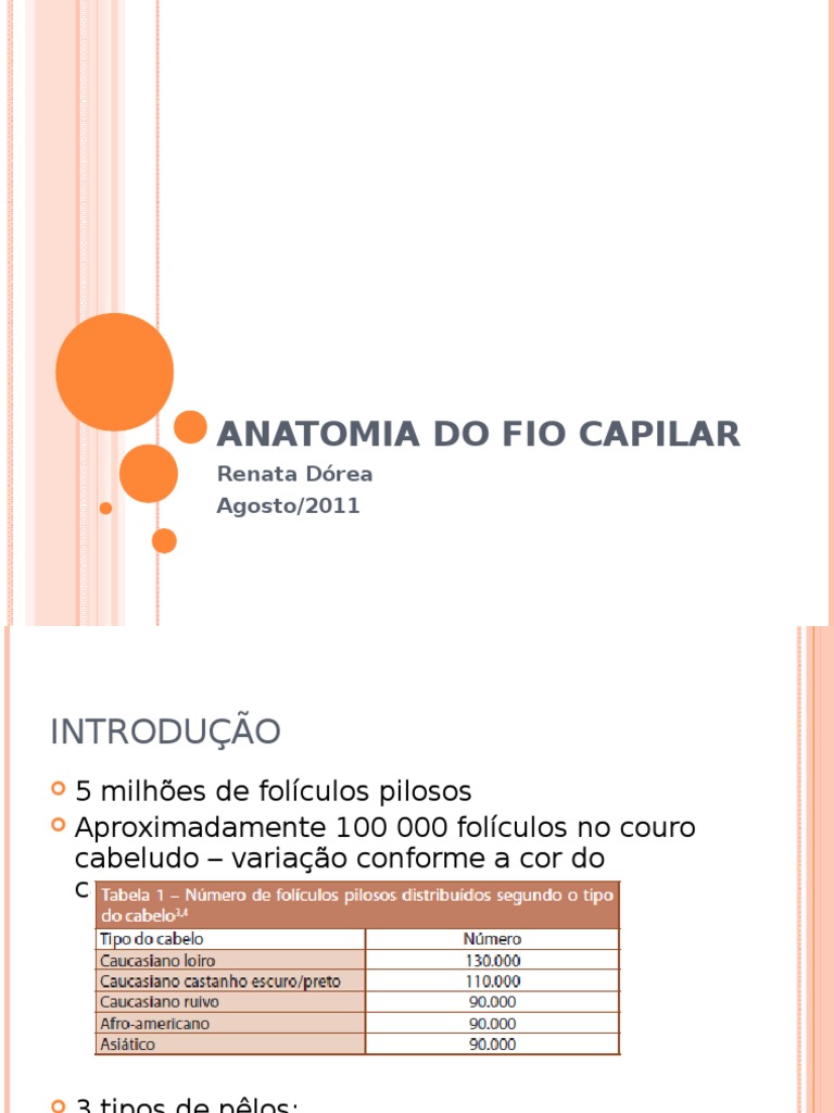 Anatomia do Fio Capilar e Ciclo do Pelo | PDF | Pele animal | Cabelo