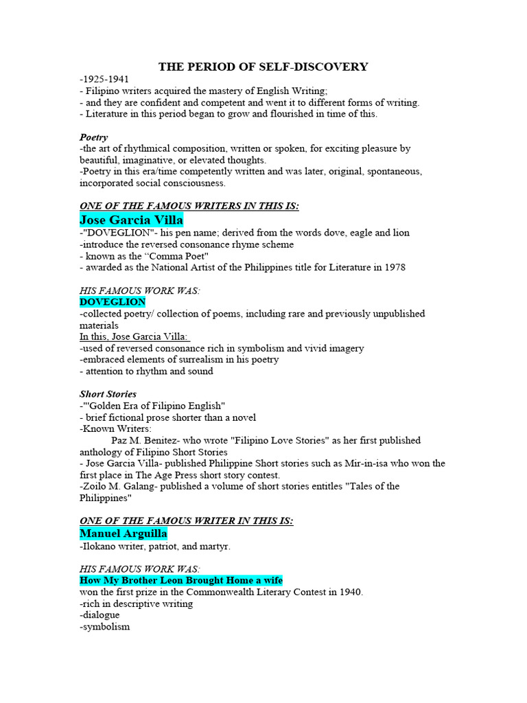 The Period of Self Discovery | PDF | Poetry | The Arts