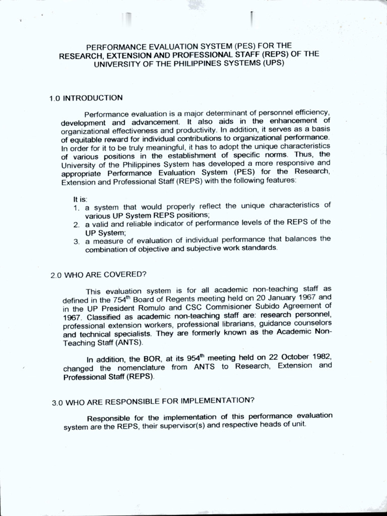 Pes Guidelines For Reps | PDF