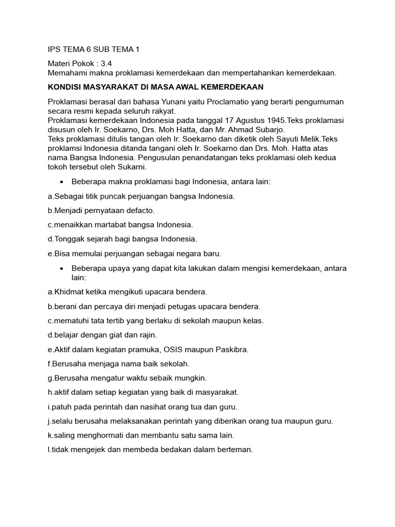 IPS TEMA 6 SUB TEMA 1 Kelas 6 | PDF | Perjalanan