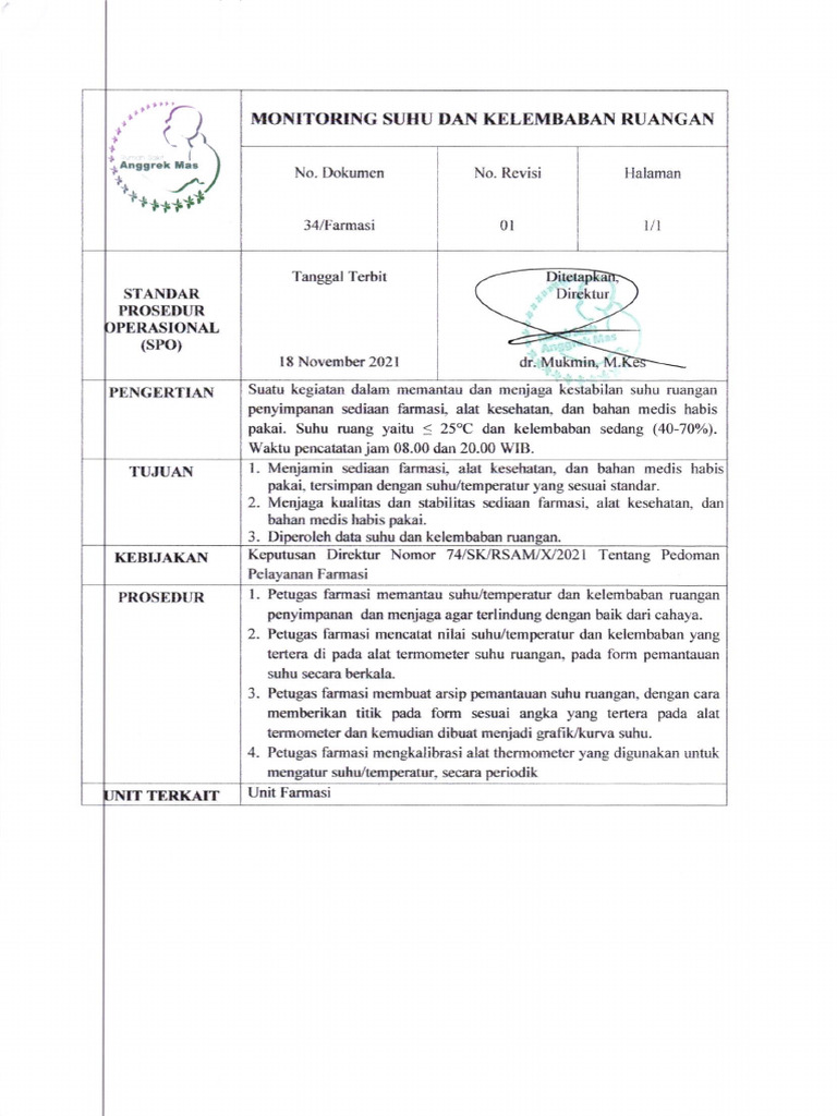 Prosedur Monitoring Suhu dan Kelembaban | PDF