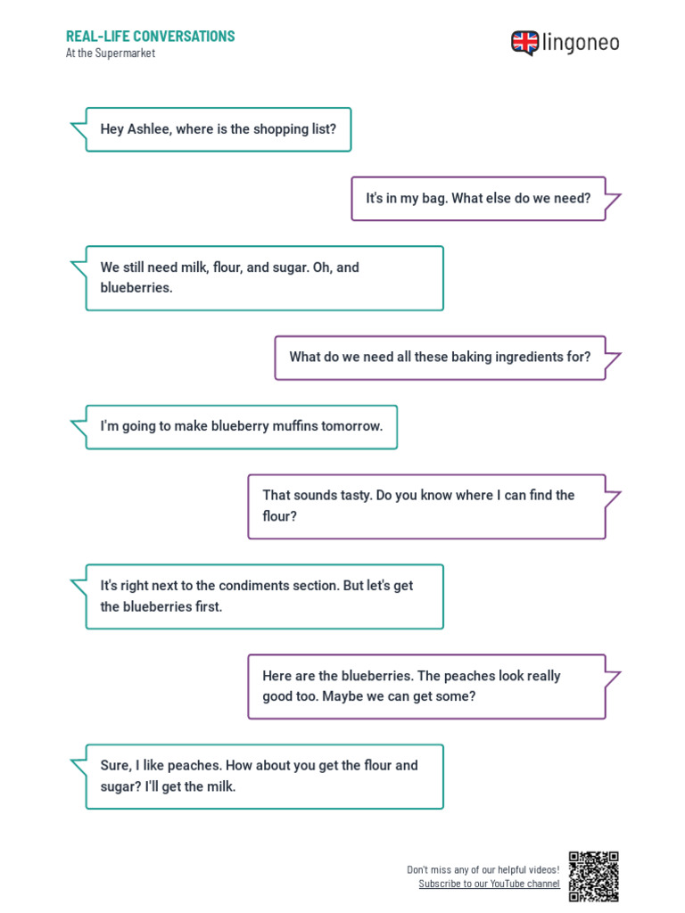 At The Supermarket - Dialogue | PDF