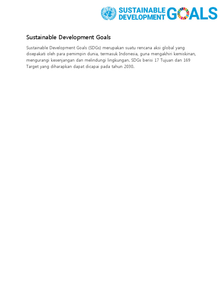 Sustainable Development Goals | PDF